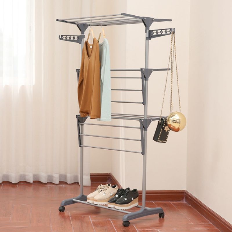 Jual Rak Jemuran 3 Tingkat Portable / Mobile Towel Rack | Shopee Indonesia