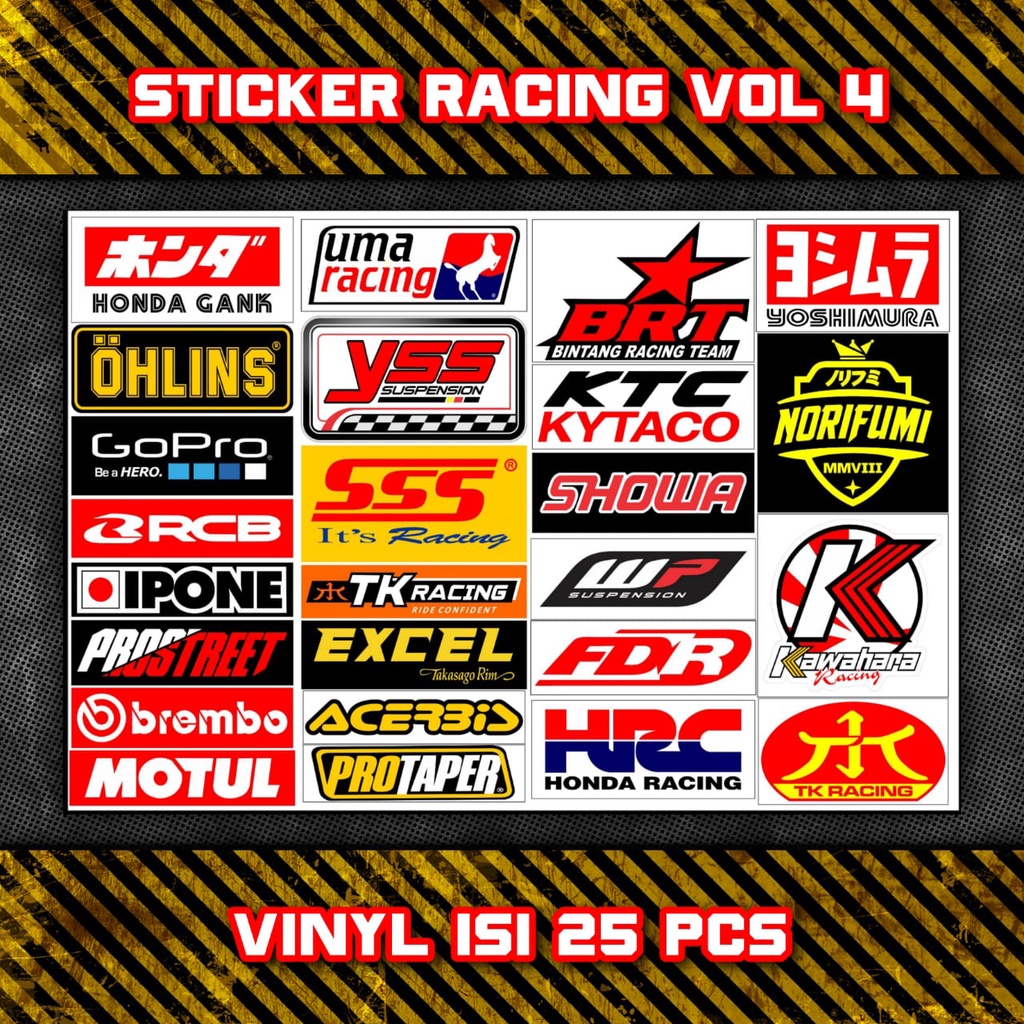 Jual Stiker Racing Pack Sticker Racing Hologram Stiker Sponsor Stiker ...