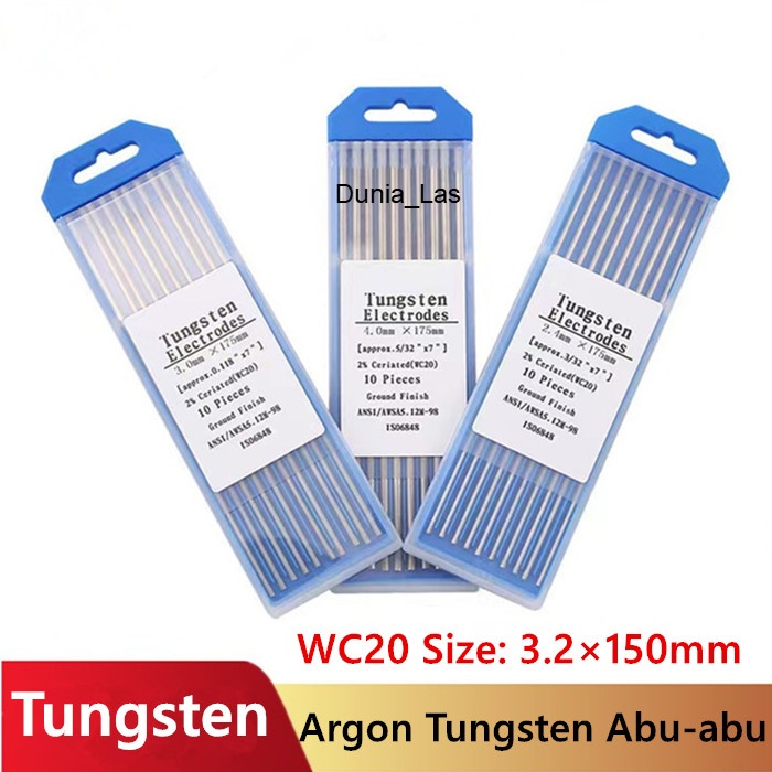 Jual 10PCS Tig Argon Las Tungsten Electrode Abu-Abu Grey 3.2mm WC20 ...