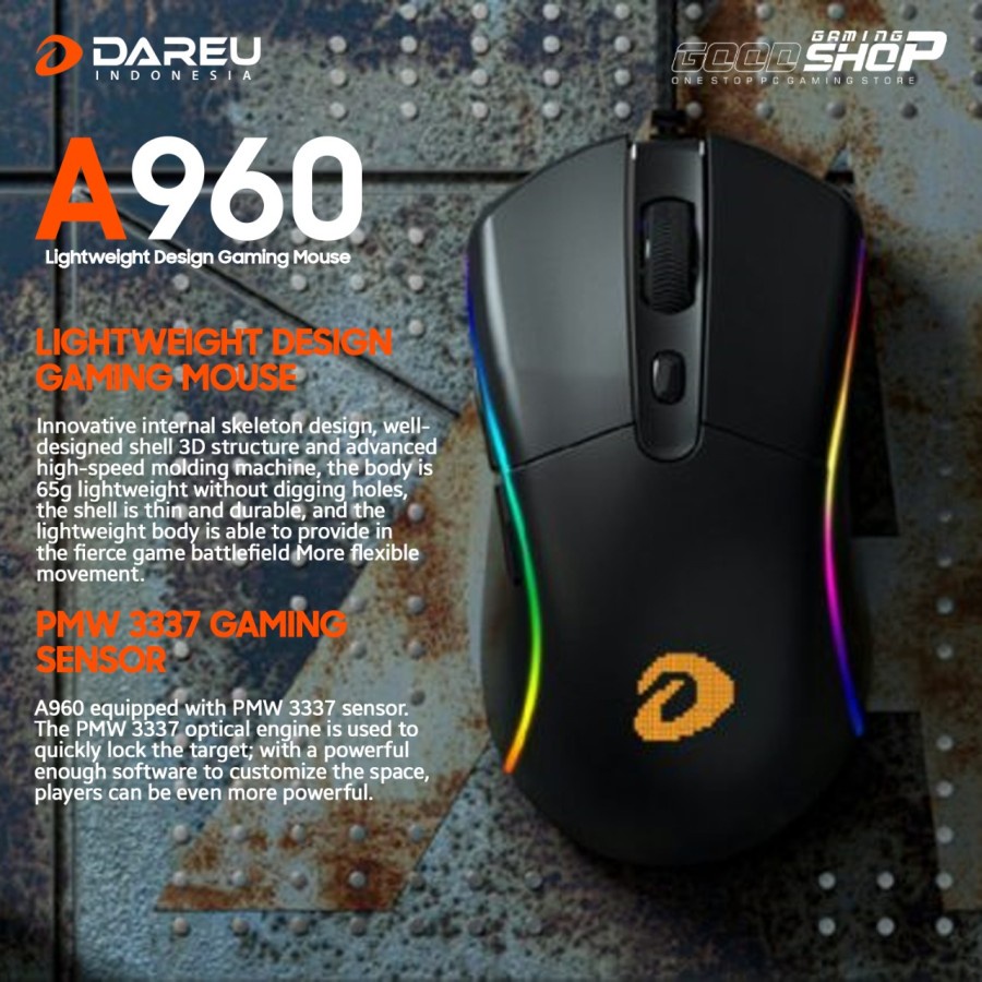 Jual DAREU A960 ALPHA Gaming Mouse Lightweight 65 gr - Gaming Mouse ...