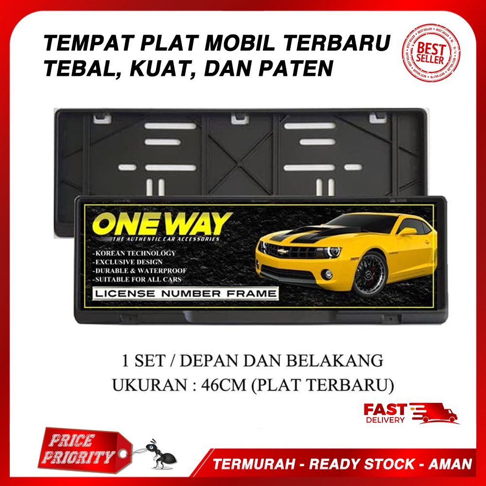 Jual OneWay Frame Plat Nomor / Tempat Dudukan Plat No Mobil / Cover ...