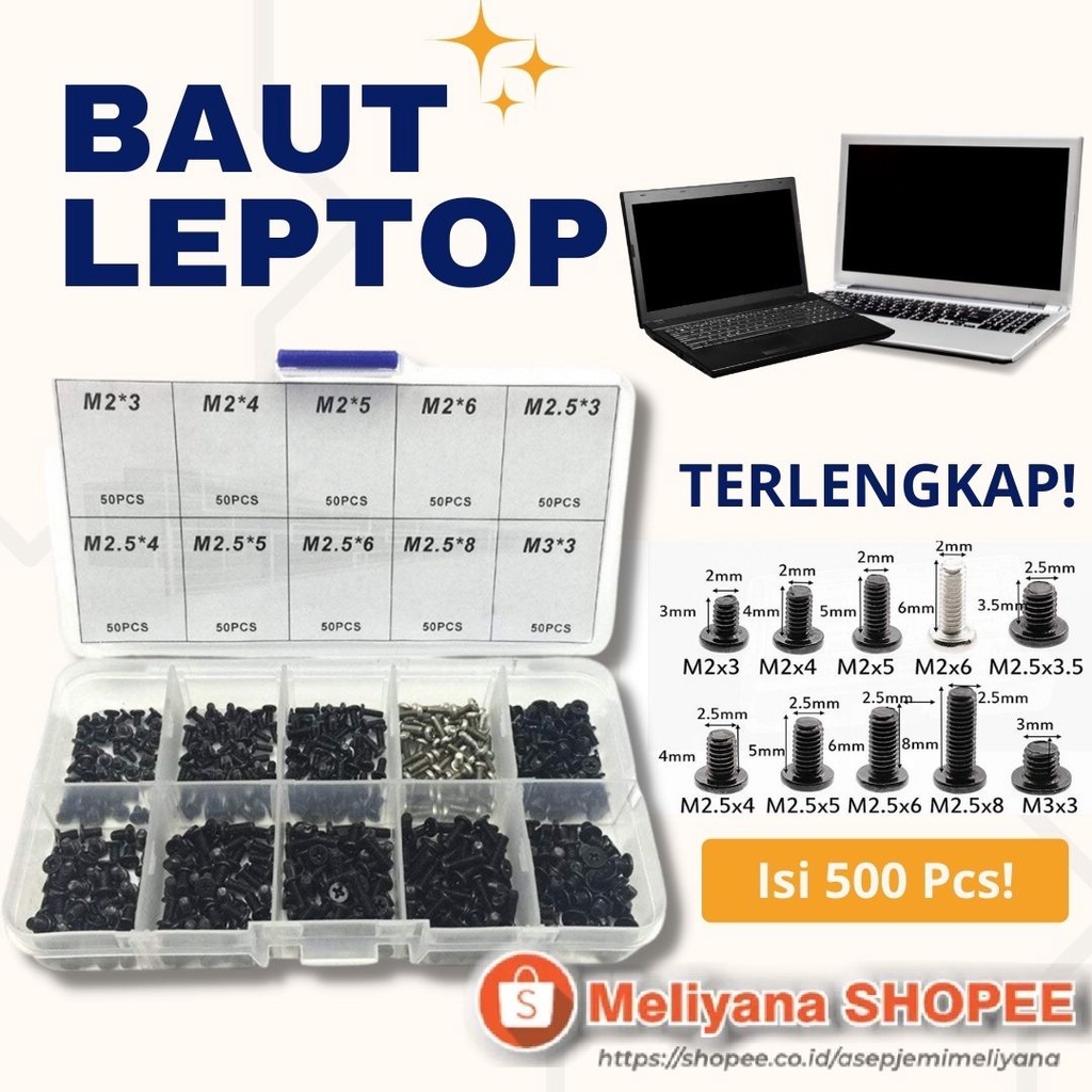 Jual Baut Mur Screw Laptop Netbook Notebook Computer PC Kit Universal ...