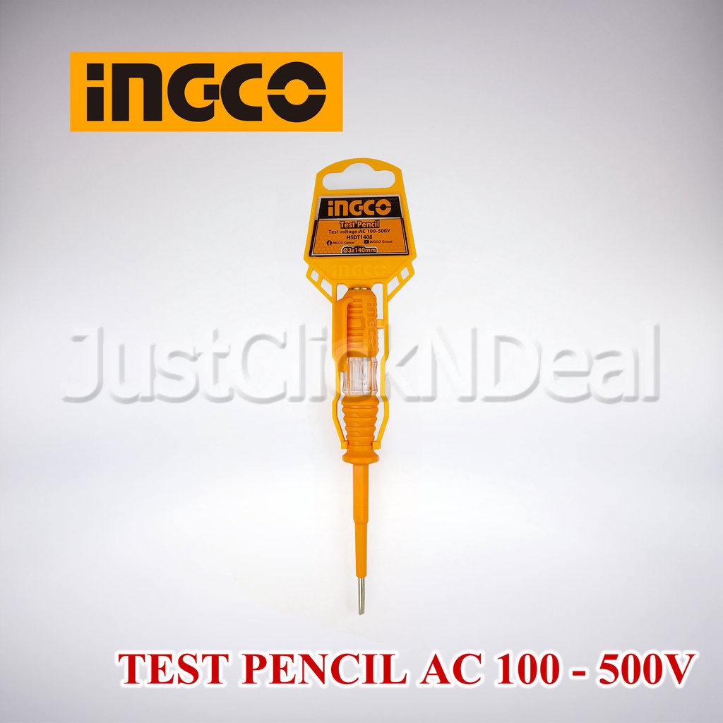 Jual INGCO Obeng Tespen Listrik Test Pencil AC 100-500V 3 x 140 mm Test ...