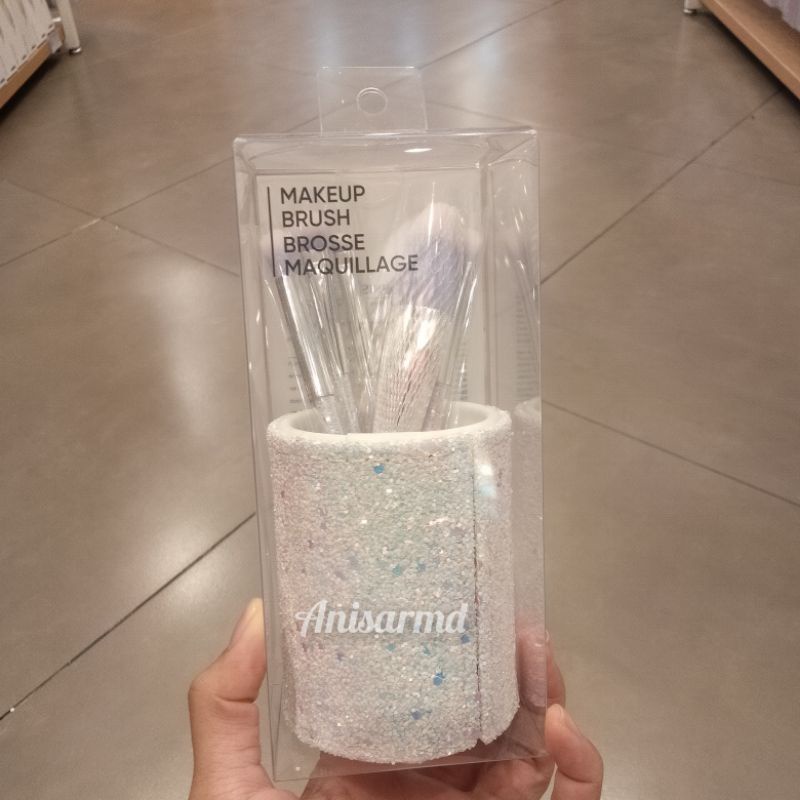 Jual miniso sparkling starts makeup brush set in cylinder box 6 pieces ...