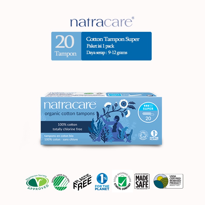 Jual NATRACARE Digital Cotton Tampon Super 20s | Tampons Organic ...