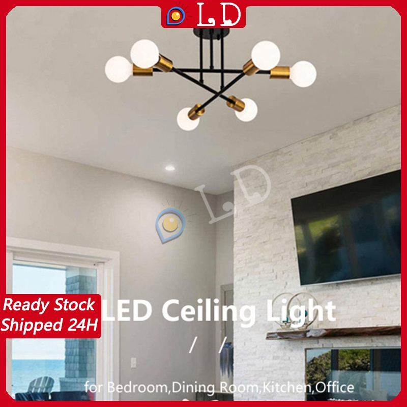 Jual [COD] Lampu Gantung 6 Led E27 Industrial Bahan Besi Untuk Plafon ...