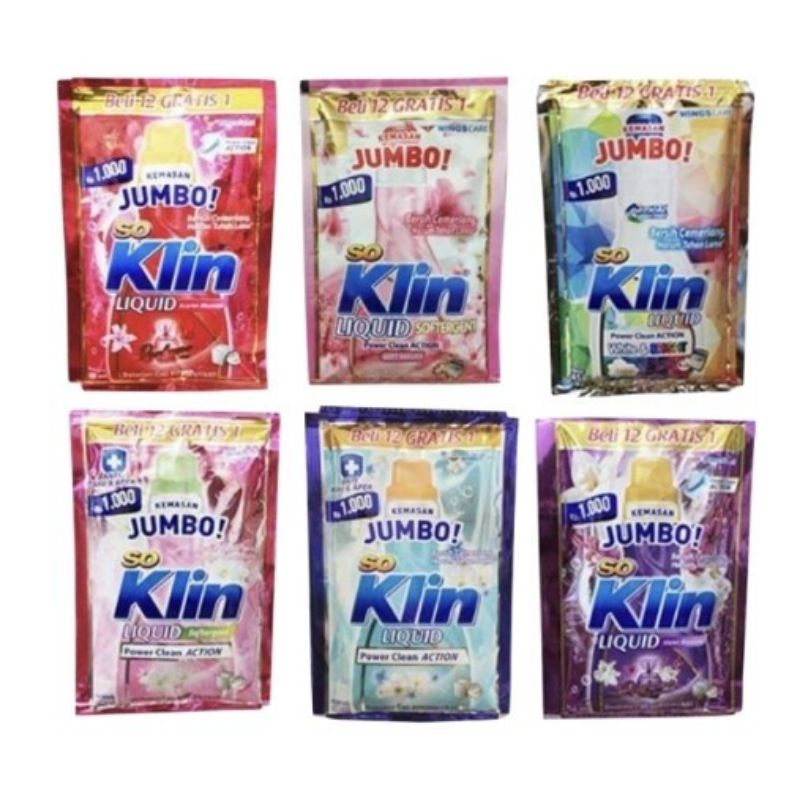 Jual SoKlin Liquid 1 Pcs All Variant Liquide Detergent Cair Renceng ...