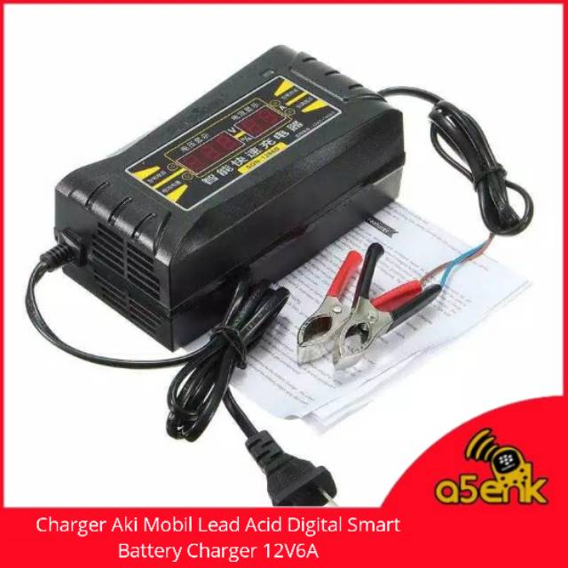 Jual Charger Aki Mobil Lead Acid Digital Smart Battery Charger 12V6A | Shopee Indonesia
