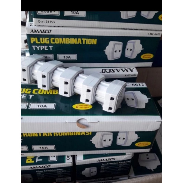 Jual colokan T multi cabang 3 AMASCO | Shopee Indonesia