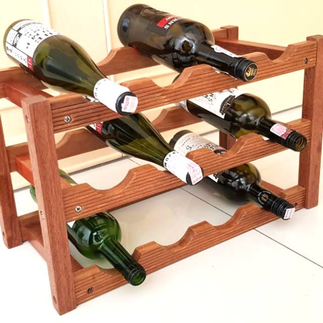 Jual Rak Anggur / wine Kayu untuk 12pcs botol | Shopee Indonesia