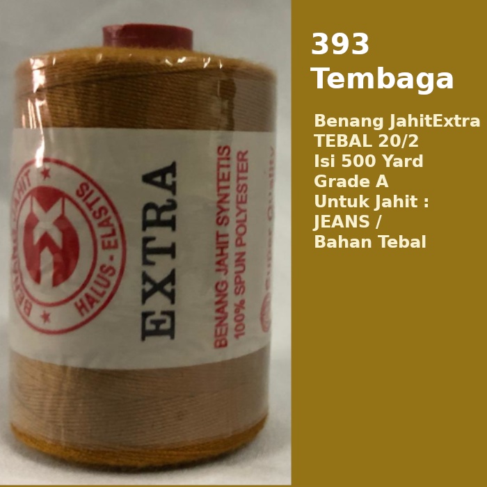 Jual Benang Jahit Jeans Bahan Tebal 20/2 500 Yard Merek EXTRA MURAH ...