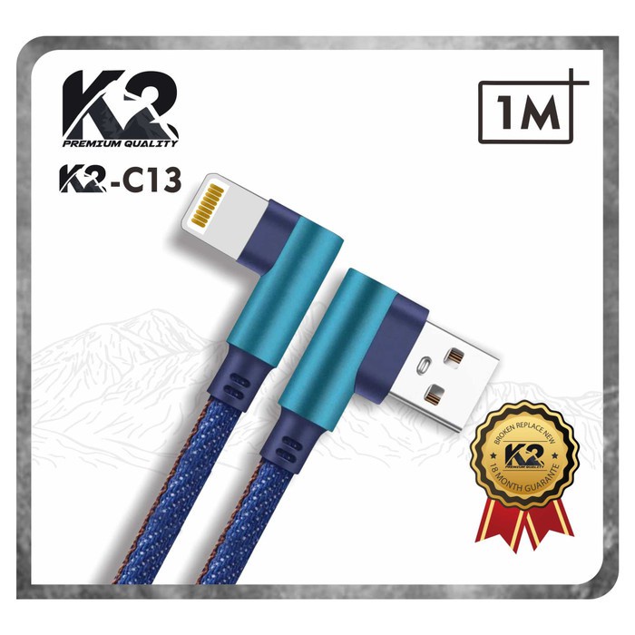 Jual Kabel Data GAMING DENIM 1M K2-C13 K2 Premium Quality IP Fast | Shopee Indonesia