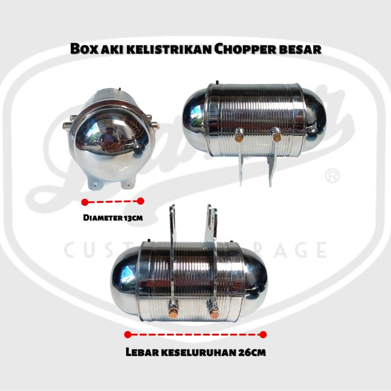 Jual tabung elektrik tabung kelistrikan chopper besi crome | Shopee ...
