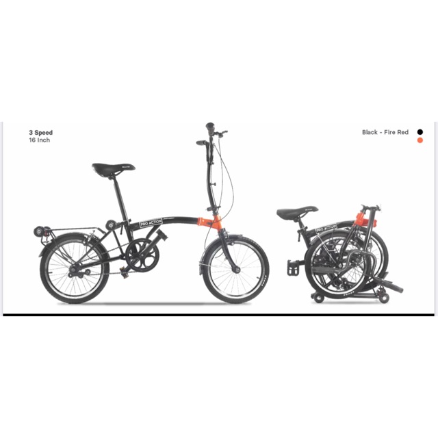 Jual Sepeda Lipat Trifold Pro Action 3 speed Folding Bike Proaction 3 ...