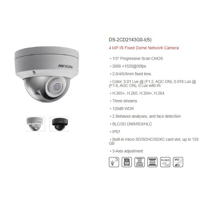 Jual Hikvision Pro IP Camera DS-2CD2143G0-I series EXIR Dome Camera 4 ...