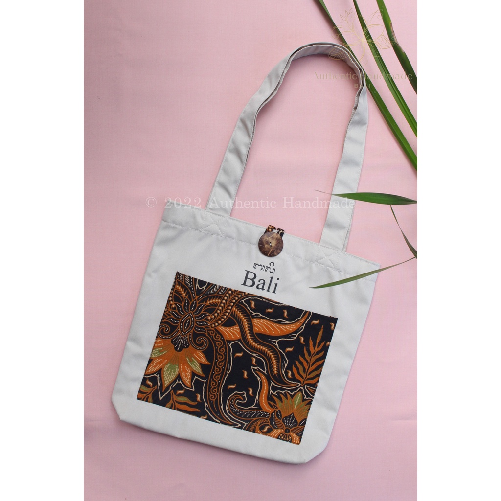 Jual NEW!!! Handmade Tote Bag Kecil Bali dengan hiasan BATIK gelap unik ...