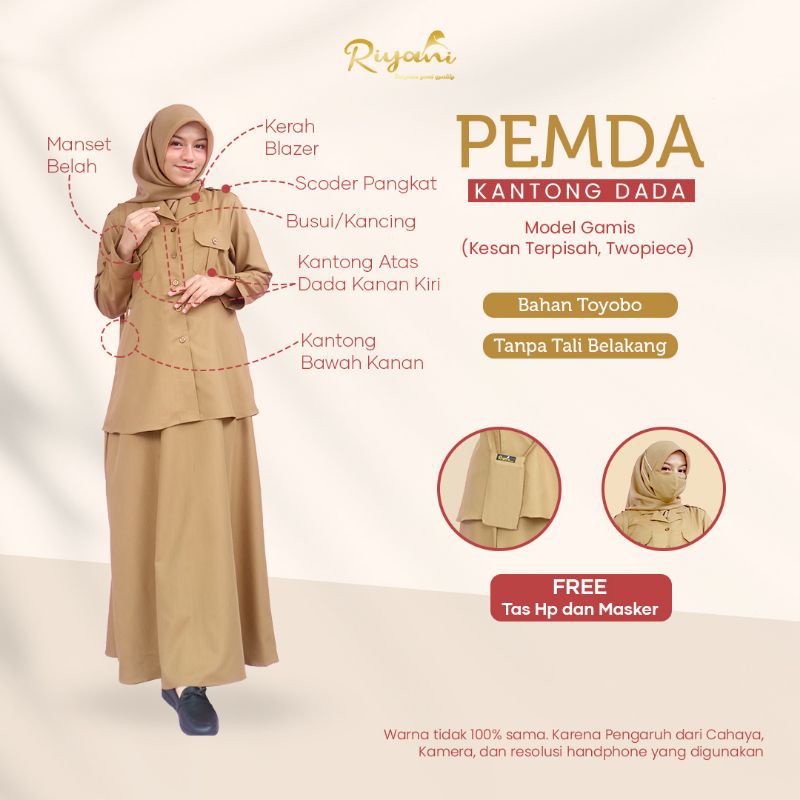 Jual SERIES PEMDA by RIYANI GAMIS SERASA SETELAN SERAGAM PEMDA GAMIS ...