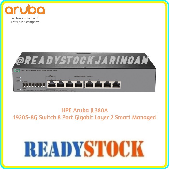 Jual HPE ARUBA JL380A 1920S-8G Switch 8 Port Gigabit Layer 2 Smart ...