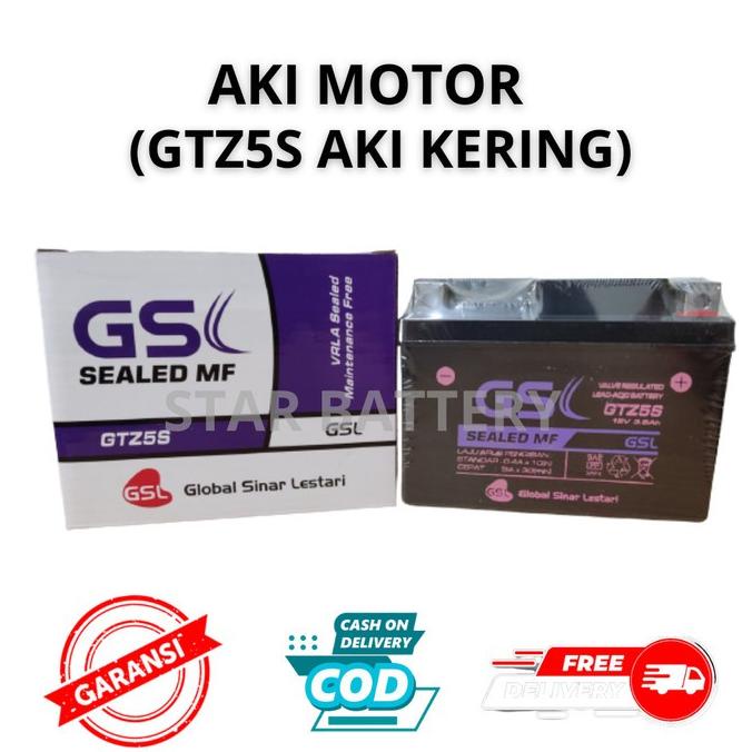 Jual Aki Motor Honda Beat+Vario 110+ Scoopy F1 -Gtz5S Gs E Aki Kering Mf | Shopee Indonesia