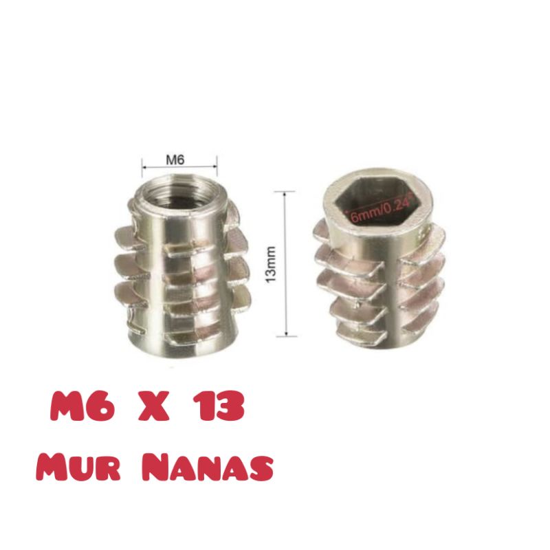 Jual mur nanas m6 x 13 mur tanam m 6 | Shopee Indonesia
