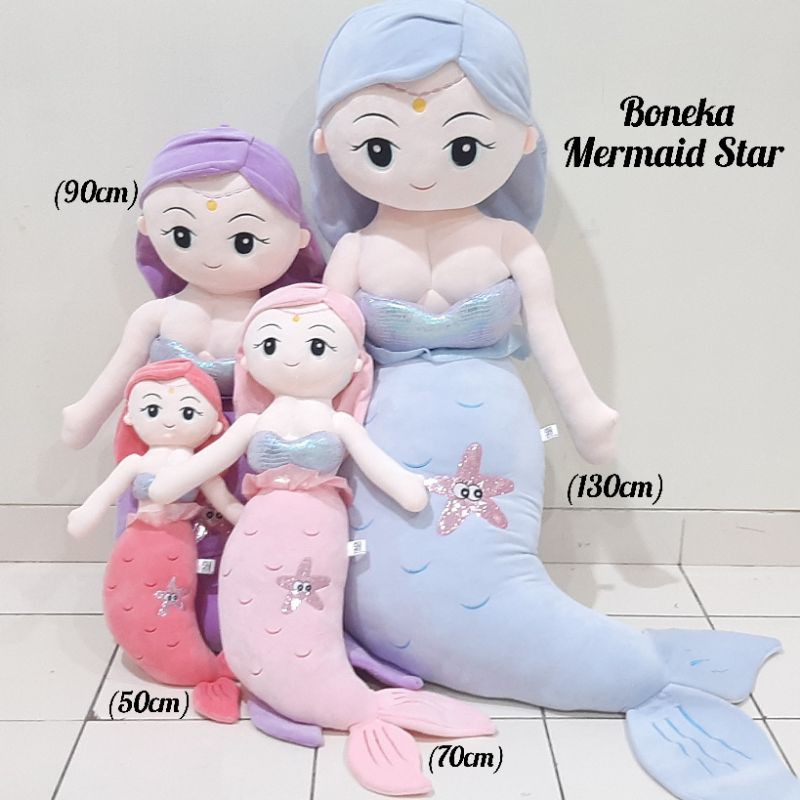 Jual Boneka Lucu Karakter Putri Duyung/ Boneka Halus dan Lembut Mermaid Star 50cm & 70cm ...