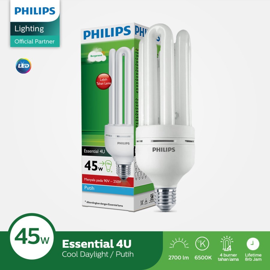 Jual Lampu Philips Essential 4U 45w 45 watt e27 jumbo | Shopee Indonesia