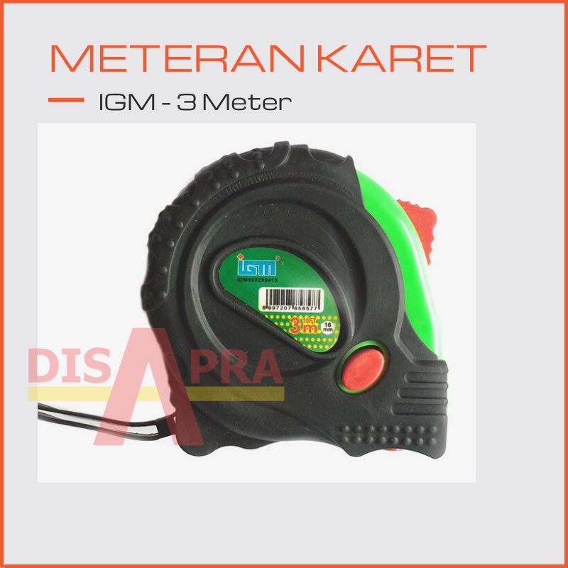 Jual Meteran Roll Meter 3 Meter 3m Pertukangan Meteran Karet IGM IR-003 ...