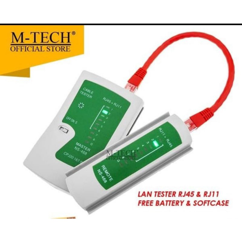 Jual LAN Tester rj45 rj11 merk mtech alat test kabel network | Shopee ...