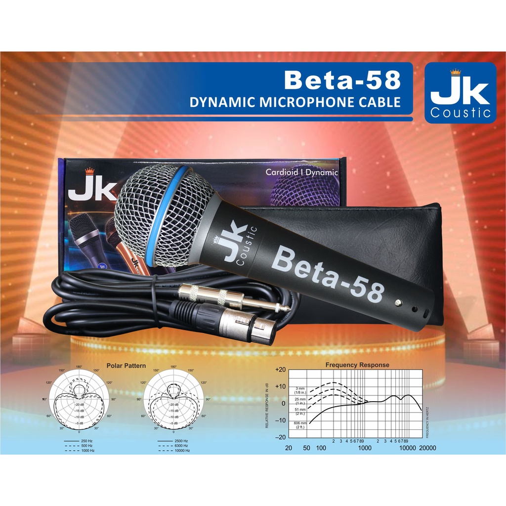 Jual Mic Beta 58 JK Coustic Mic Kabel Beta 58 | Shopee Indonesia