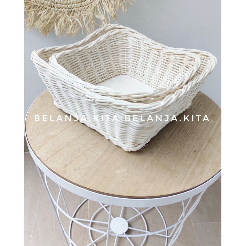 Jual hampers rotan kotak set2/ keranjang hantaran KECIL rotan kotak ...