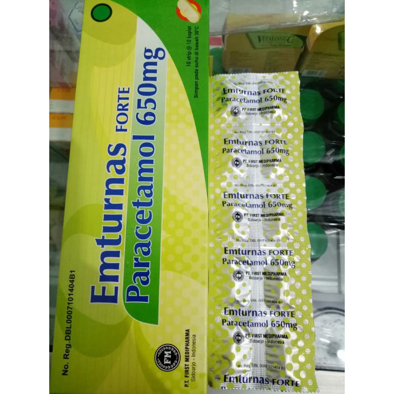 Jual EMTURNAS FORTE - Paracetamol 650mg (1 Strip @10 tablet) | Shopee ...