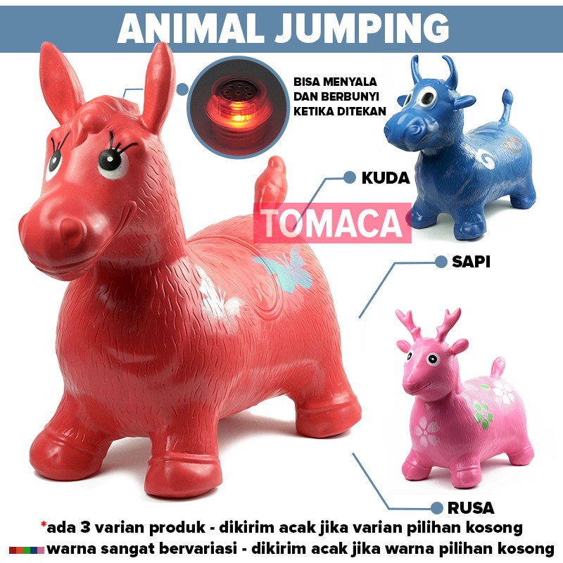 Jual Mainan Anak Animal Jumping Kuda Kudaan Tunggang Karet Rusa Sapi ...