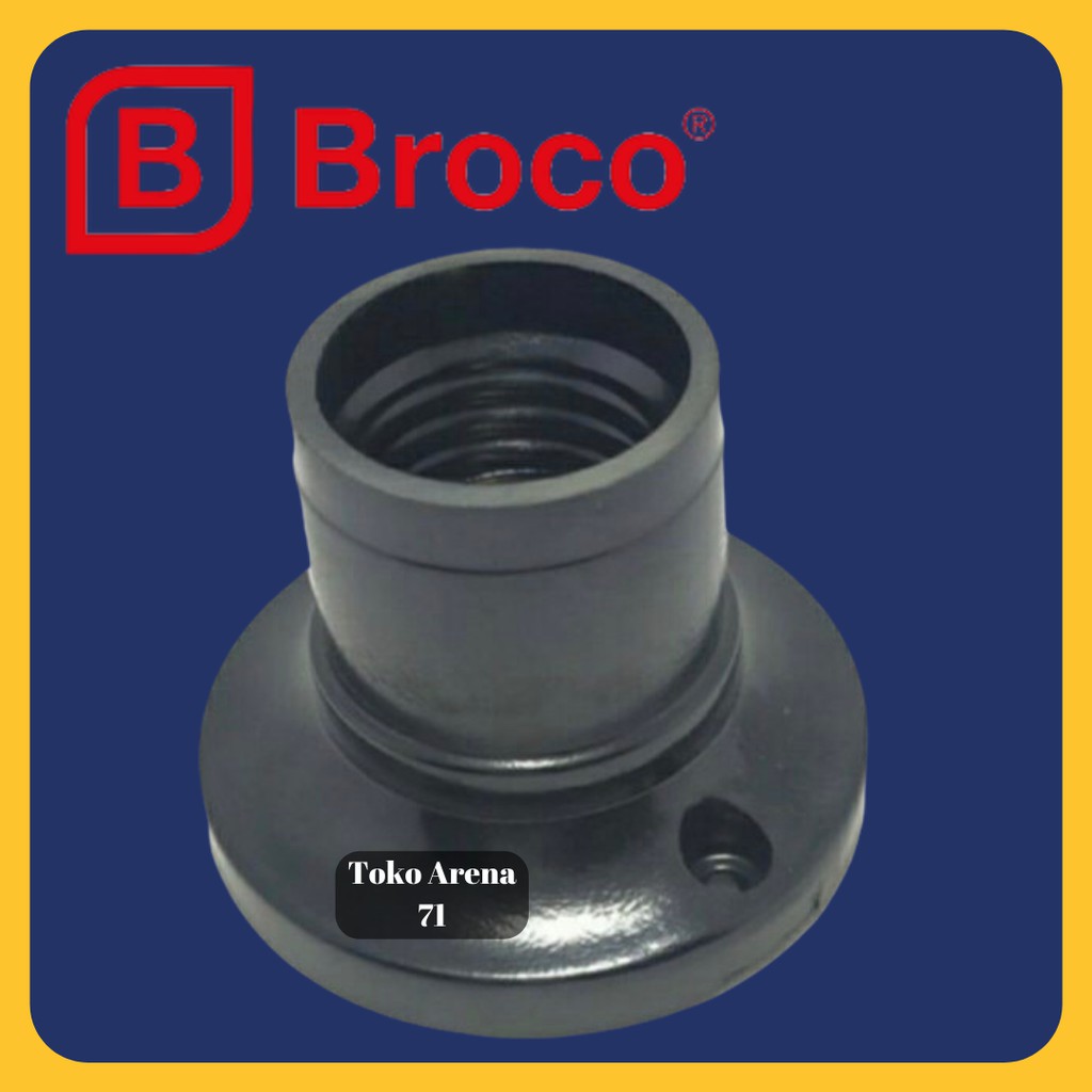 Jual Broco Fitting plafon bulat hitam 210L Ceiling lamp holder / BROCO ...