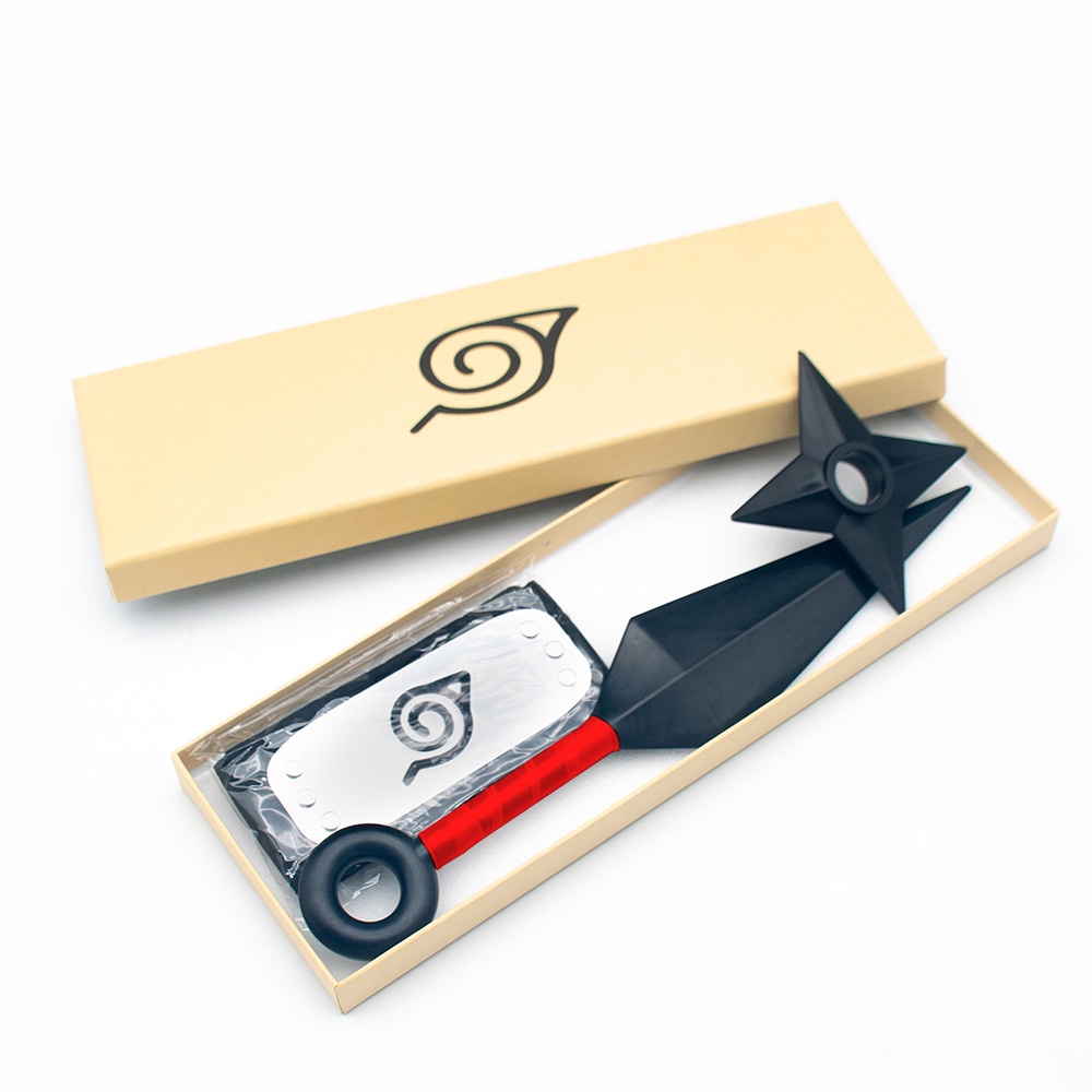 Jual 3pcs Naruto Kunai Piau Dan Ikat Kepala Set Mainan Senjata Naruto ...