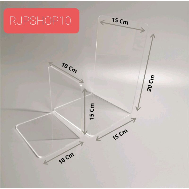 Jual Tempat rak pembatas buku Akrilik / Penyangga buku ganjal Akrilik ...