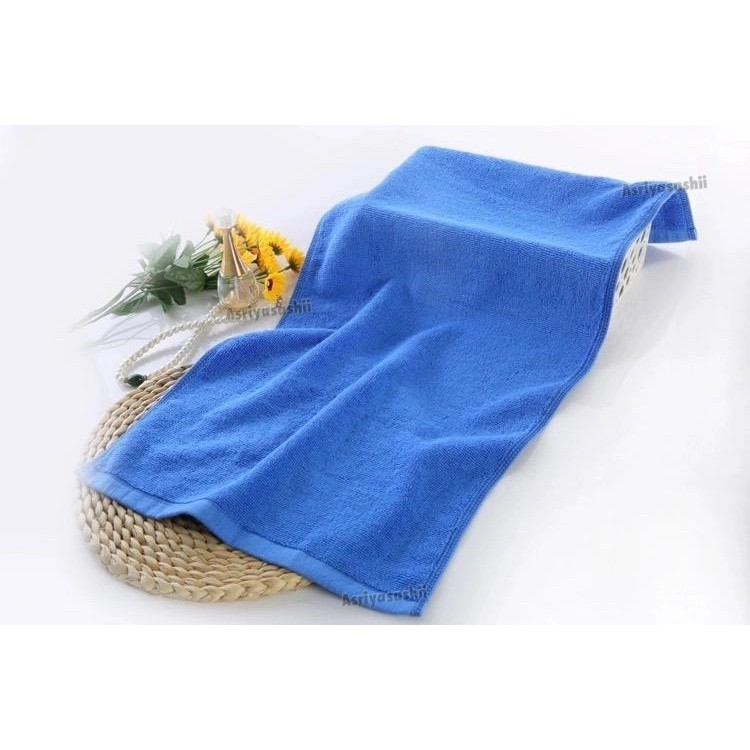 Jual Handuk Wajah Leher Biru 35x70 Asriyasashii Cotton 100% Tebal ...