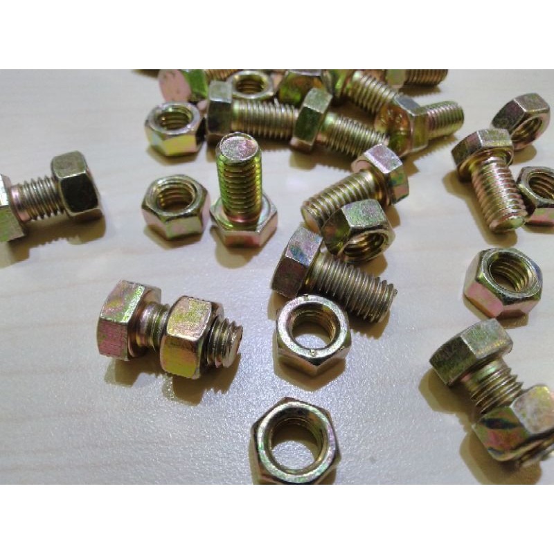Jual Baut Mur M8x15 Kuning / Baut Besi Siku Lubang | Shopee Indonesia