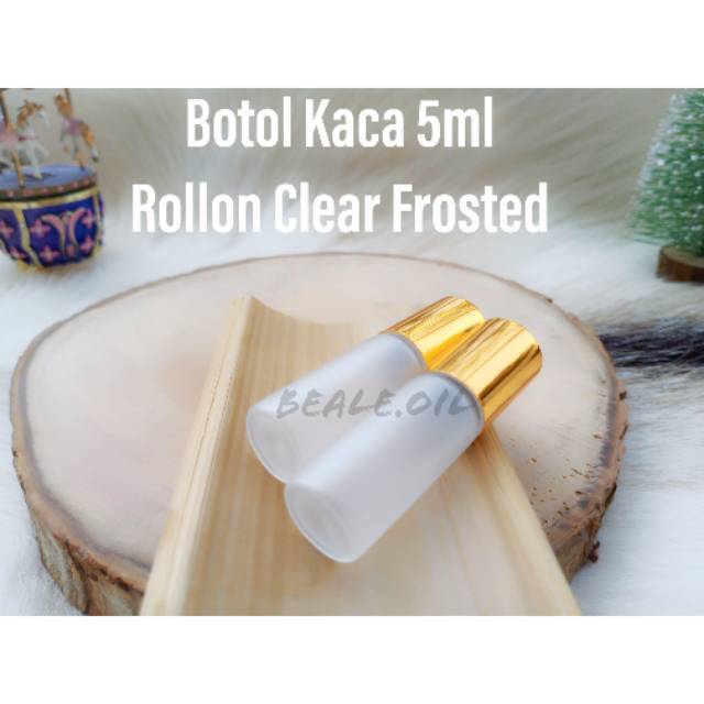Jual GOLD Botol Kaca Rollon Clear Frosted 5ml Botol Roll on Roller ...