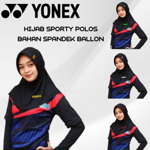 Jual HIJAB OLAHRAGA BADMINTON LOGO YONEX DENGAN MACAM WARNA LOGO ...