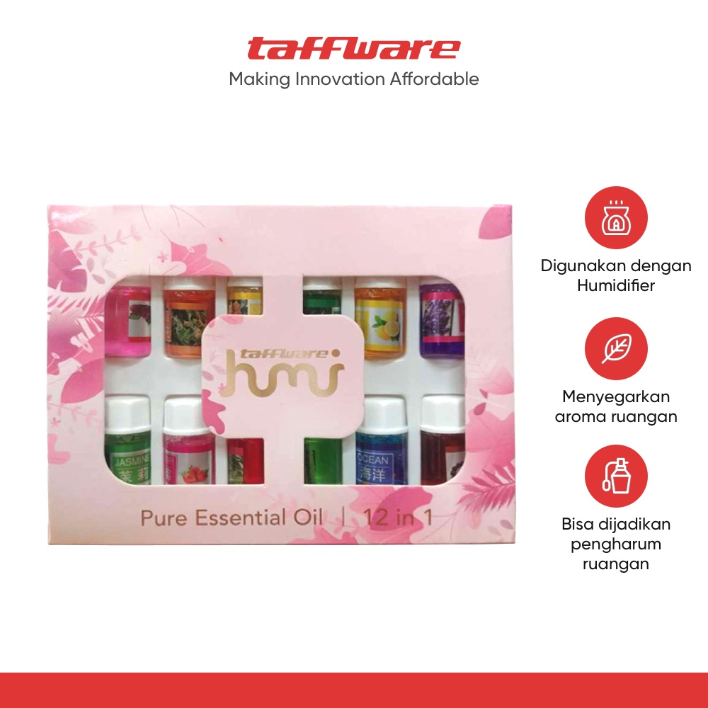 Jual Taffware Pure Aroma Essential Fragrance Oil Aromatherapy 12 in 1 ...