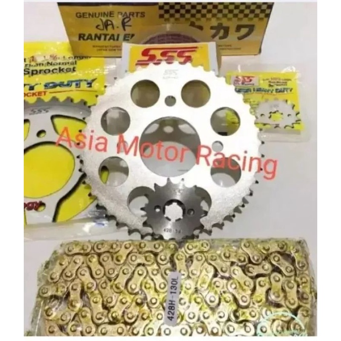 Jual Gear Set SSS 428 Byson Xabre R15 Rantai Gold Emas | Shopee Indonesia