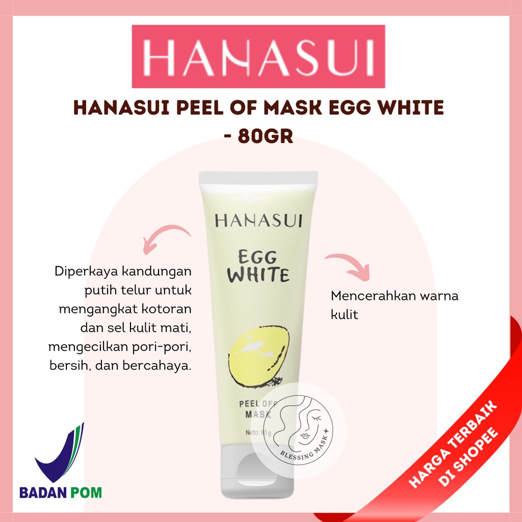 Jual HANASUI Peel Of Mask Egg White - 80gr | Shopee Indonesia