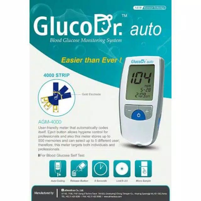Jual GlucoDr. Auto Alat dan Test Strip Gula Darah Gluco Dr Auto ...