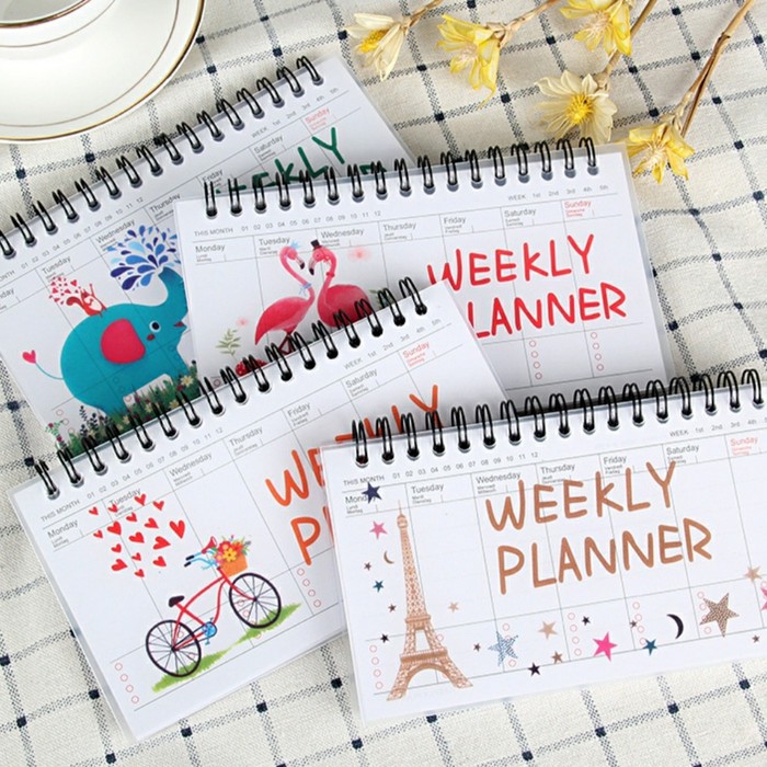 Jual Buku Agenda Mingguan Bentuk Kalender Meja Motif Kartun (50 Lembar ...