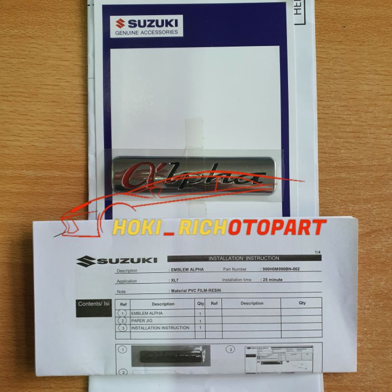 Jual Emblem Tulisan Logo ALPHA Suzuki XL7 ORIGINAL GENUINE PART SGA | Shopee Indonesia