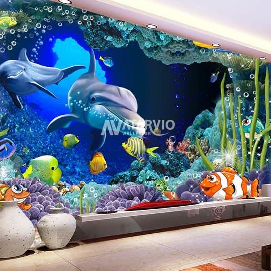Jual Wallpaper Dinding Custom Gambar Bawah Laut 3d Terbaru | Shopee ...