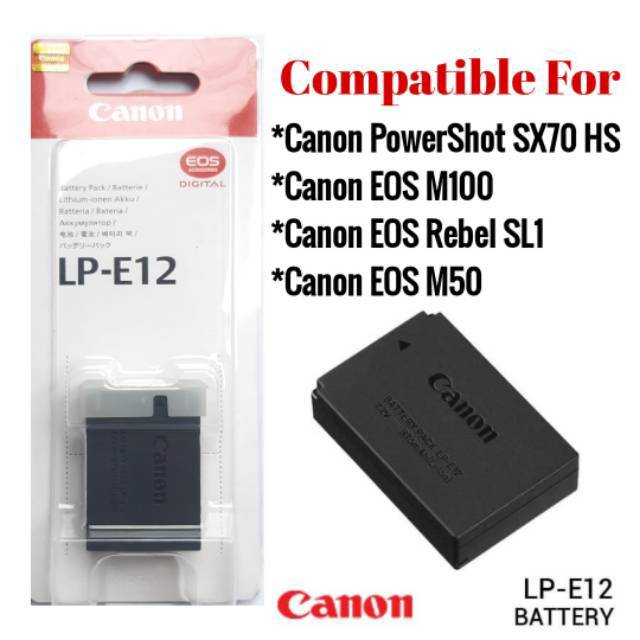 Jual Baterai Canon LP-E12 Battery Canon LPE12 For EOS M M2 M10 M50 M100 EOS 100D KISS X7 ...