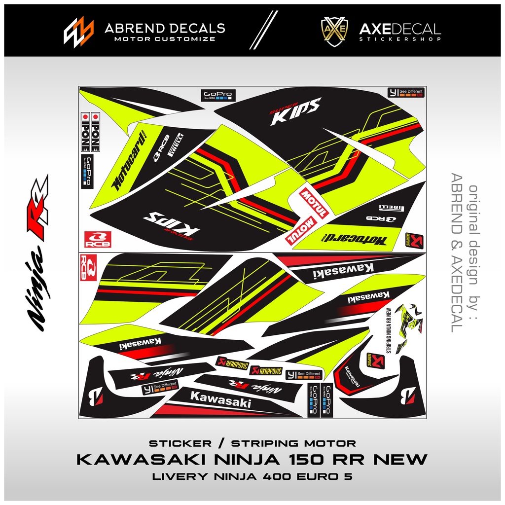 Jual STRIPING NINJA 150 RR NEW LIVERY NINJA 400 EURO 5 / STIKER MOTOR ...