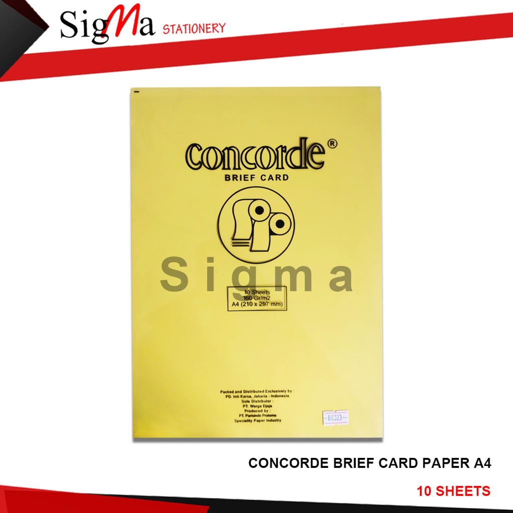 Jual KERTAS CONCORDE COVER 160gs A4 PACK | Shopee Indonesia