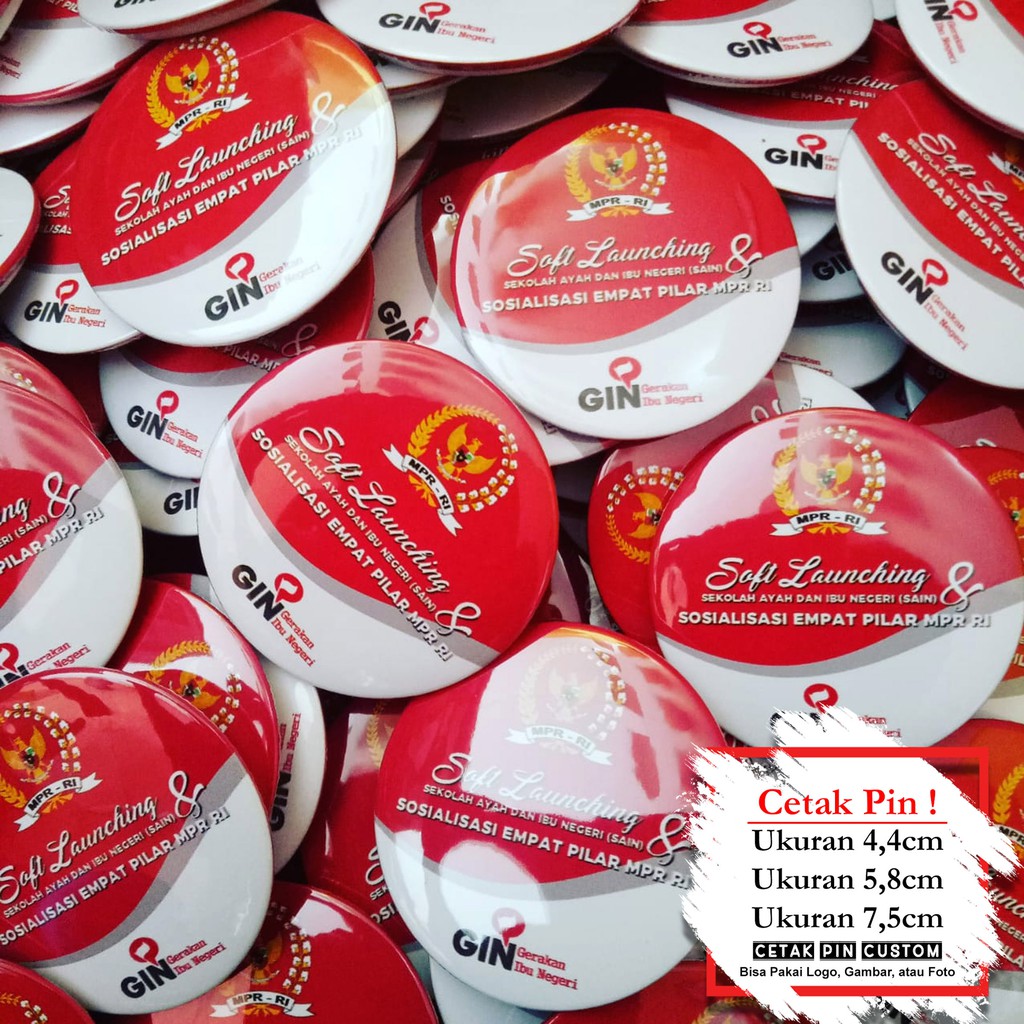 Jual Cetak Pin Custom Ukuran 5,8cm Peniti | Shopee Indonesia